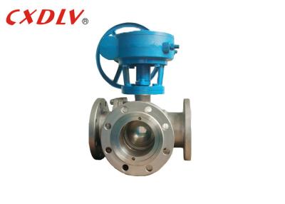 China T Port Gear Operated 3 Way Ball Valve Stainless Steel SS316 DN15 DN200 PN16 PN40 for sale