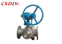 China T Port Gear Operated 3 Way Ball Valve Stainless Steel SS316 DN15 DN200 PN16 PN40 for sale