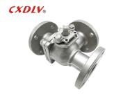 China Manual Low Platform Stainless Steel 3 Way Ball Valve Flange Connection T Type DN50 DN80 DN100 for sale
