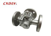 China 300 LB Stainless Steel T Type 3 Way Flanged Ball Valve 4 Inch Worm Gear for sale