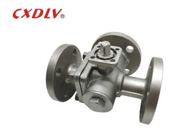 China 300 LB Stainless Steel T Type 3 Way Flanged Ball Valve 4 Inch Worm Gear for sale
