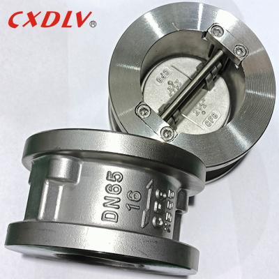 China DN65 PN16 Stainless Steel Wafer Dual Plate Check Valve - API 594 & API 6D Certified Industrial Backflow Preventer for sale