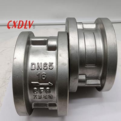 China Stainless Steel 304 Wafer Dual Disk Check Valve PN16 Flange End for All Flanges Up to PN16 for sale