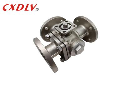 China 3 Way T-Port Flanged Ball Valve DN15-DN200 PN16-PN40 ISO5211 Mounting Pad Bare Stem for sale