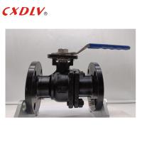 China 2-PC Split Flanged Ball Valve PTFE Seat ISO5211 Mounting Stainless Steel Handle Lever DN50 for sale