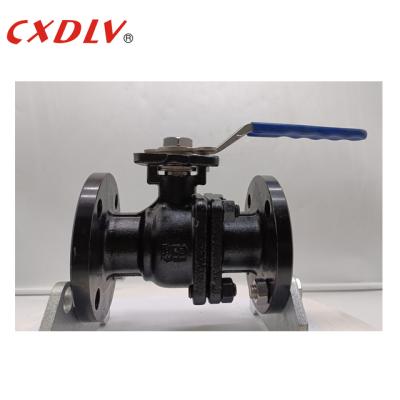 China 2-PC Split Flanged Ball Valve PTFE Seat ISO5211 Mounting Stainless Steel Handle Lever DN50 for sale