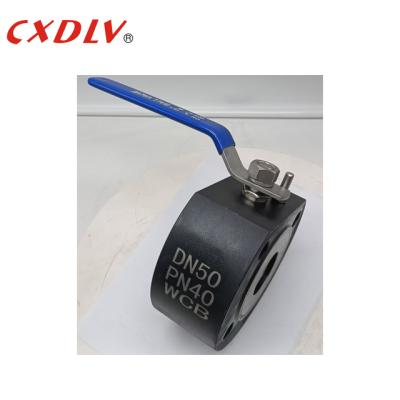 China Wafer Type 1 pc Full Bore Ball Valve With Mounting Between Flanges PN 40 for sale
