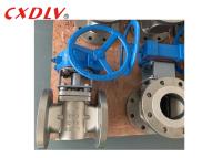China Two-Way Sleeved Plug Valve CF8 Body Worm Gear 4 Inch 150LB RF Flanged for sale