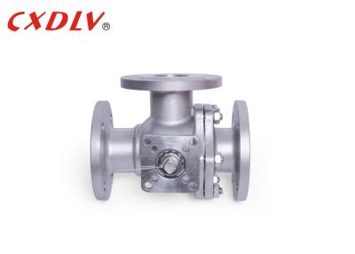 China CF8M 3 Way Flange Ball Valve PN16 Floating High Platform Control Valve 1/2-8 Inch for sale