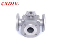 China Small Full Port 3 Way Flanged Ball Valve DN15-DN200 PN16-PN40 Square Body with Mounting Pad for sale