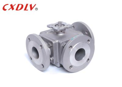 China Stainless Steel 3-Way Ball Valve T-Port L-Port ISO5211 PN16 DN15-DN200 for sale
