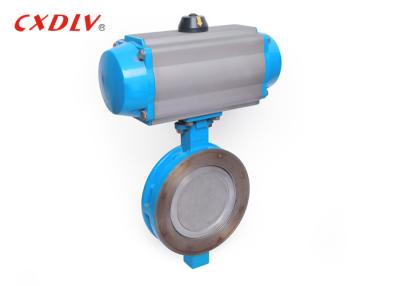 China Soft Seat Pneumatic Actuated Wafer Butterfly Valve 4 Inch ANSI/GB Standard 150LB-600LB Pressure Range for sale