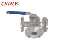 China Full Bore SS 3 Way Flanged Ball Valve T L Port DN15 to DN200 PN16 PN40 for sale