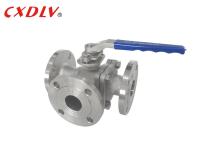 China Full Bore SS 3 Way Flanged Ball Valve T L Port DN15 to DN200 PN16 PN40 for sale