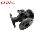 China Flanged Cast Steel L-Port 3 Way Ball Valve PN16 4 Inch Direct Mounting for Automation for sale