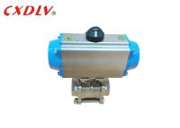 China 3-Piece Stainless Steel Pneumatic Actuated Ball Valve Q611F - 1000WOG Pressure, BSP/NPT Thread Connection for sale
