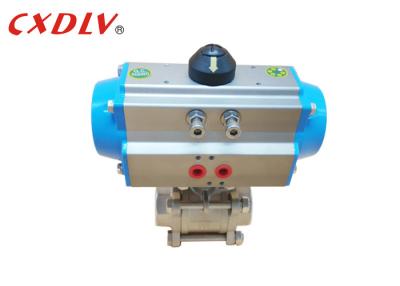 China OEM Stainless Steel Spring Return Pneumatic Ball Valve Full Port 1000 WOG with 50 psi Minimum Air Supply for sale
