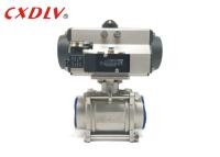 China 3-Piece Screw Thread Pneumatic Actuated Ball Valve with Solenoid - 1000 WOG Pressure, 2-8 Bar Operating Range for sale