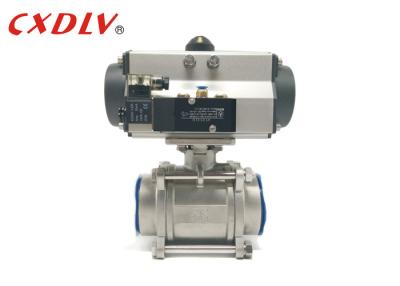 China 3-Piece Screw Thread Pneumatic Actuated Ball Valve with Solenoid - 1000 WOG Pressure, 2-8 Bar Operating Range for sale