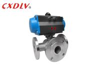 China Spring Return Single Acting Pneumatic Actuated 3-Way Valve with 90° Rotation and 2-8 Bar Operating Pressure for sale