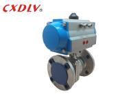 China Spring Return Single Acting Pneumatic Actuated 3-Way Valve with 90° Rotation and 2-8 Bar Operating Pressure for sale