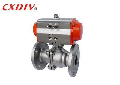 China Flange Industrial Pneumatic Actuated Ball Valve SS Water Control 2-8 Bar Pressure DN15-DN200 Size for sale