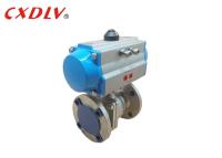 China DIN Double Acting 2-Way Stainless Steel Pneumatic Valve DN50 Flange Ends with 8 Bar Operating Pressure for sale