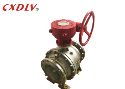 China Casting Trunnion Ball Valve 2-24 Inch Double Flange Ends with Gear Box Operator PN16 Full Port for sale