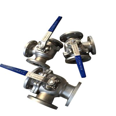 China Stainless Steel DN200 CF8M 3-Way Flanged Ball Valve PN16 PN25 PN40 -20°C to 185°C for sale