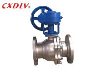 China PN25 CF8 Stainless Steel Worm Gear Ball Valve 100mm for Oil Applications with 220mm Flange Diameter for sale