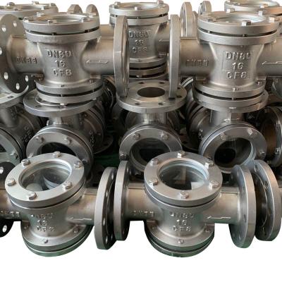 China Valve Flange Sight Glass Ends SS304 Swing Type Pyrex With Flapper for sale