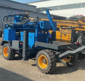 Wheeled water well drilling machine