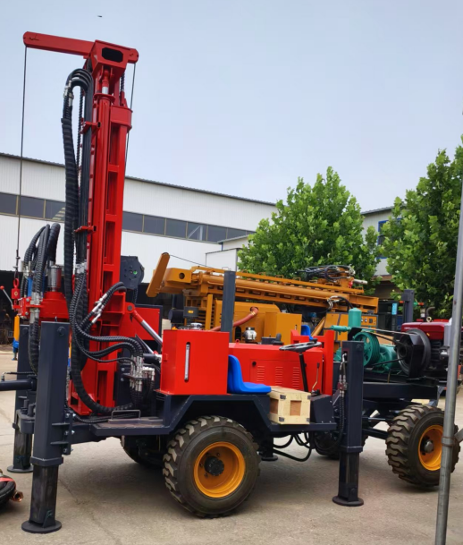 Drilling machine in field operation