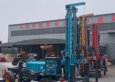 China Powerful Deep Rock Water Well Drilling Rig Wheels Mounted 100-200 Meters for sale