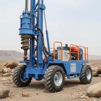 China Powerful Deep Rock Water Well Drilling Rig Wheels Mounted 100-200 Meters for sale