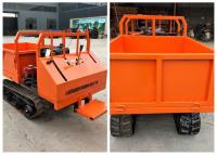 China 1 Ton Mini Rubber Self Loading Tracked Dumper Crawler Transporter Orange Color for sale