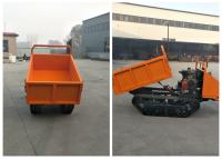 China 1 Ton Mini Rubber Self Loading Tracked Dumper Crawler Transporter Orange Color for sale