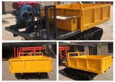 China 4 Tons Walk Type Small Track Transporter Vehicle Yellow Color Mini Crawler Dumper for sale