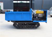 China Blue 2 Ton Mini Rubber Track Dumper Truck 500kg Load Capacity 6.5HP Engine All Terrain Transporter for sale