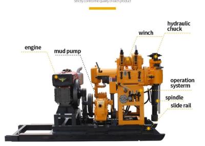 China 200M Diesel Engine Rock 15KW Hydraulic Well Drilling Rig Machine for sale