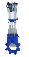 China Bidirectional Knife Gate Valve Pneumatic Actuator Flanged DN50 Gate Valve for sale