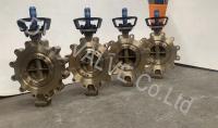 China marine type Triple Offset  Aluminum Bronze Gearbox C95800 FF Butterfly Valve for sale
