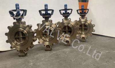 China marine type Triple Offset  Aluminum Bronze Gearbox C95800 FF Butterfly Valve for sale