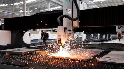 China KEBEI Two Z Aaxis Design Plate Sheet Fiber Gantry Laser Cutting Machine Bevel Cutting for sale