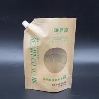 China Custom Stand Up Spout Pouch 200ml 500ml 1L High Barrier Liquid Packaging Bag with Window for sale