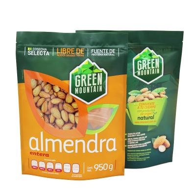 China Custom Nut Packaging Bags 4-12 Mils Thickness with Zipper Closure and Full-Color Printing Options for sale