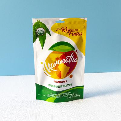 China Custom Printed Biodegradable Mango Dried Fruit Pouch with Ziplock 1000pcs MOQ for sale