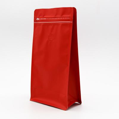 China Custom High Barrier Bottom Gusset Coffee Bag with One Way Valve VMPET Composite 250g for sale