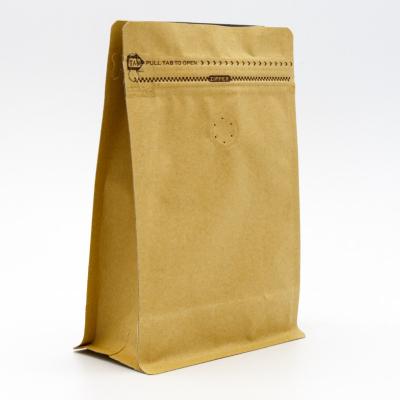 China Custom One-Way Exhaust Valve Coffee Packaging Bags with Eight-Side Sealing and Square Bottom Design for Freshness Preservation for sale