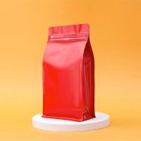 China 100g 250g 500g Flat Bottom Coffee Bags with Degassing Valve and Zipper - 280 Micron Thickness Food Grade Packaging for sale
